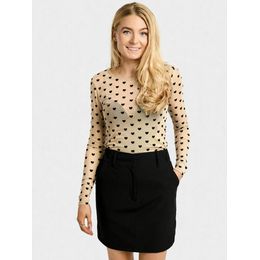 Kurzarmhemd LIBERT&Eacute; ESSENTIEL "Libert&eacute; Essentiel T-shirt MESH", Damen, Gr. L, Normalgr&ouml;&szlig;en, beige (ivory heart), Obermaterial: 95% Polyester, 5% Elasthan, Hemden