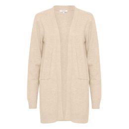 Strickjacke B.Young "Strickjacke BYNONINA", Damen, Gr. L, grau (cement melange), Obermaterial: 50% Viskose CV. 27% Polyamid PA. 23% Polyester PES., Strickjacken Strickjacke