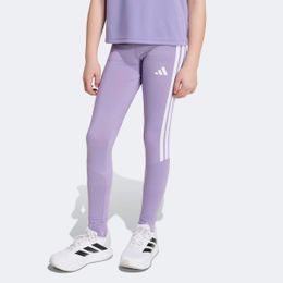 Trainingstights adidas Sportswear "JG TR-ES 3S LEG", Jungen, Gr. 140, N-Gr, magic lila, wei&szlig;,, Obermaterial: 80% Polyester, 20% Elasthan, Hosen