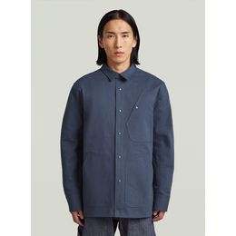 G-Star Raw Langarmshirt G-STAR "MN Twill Slim Hemd", Herren, Gr. L, future dusk, Obermaterial: 100% Baumwolle, Shirts Langarmshirt