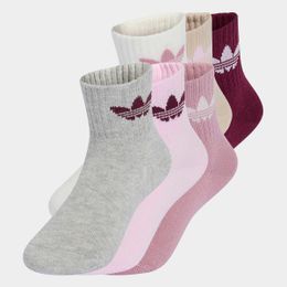 Sportsocken adidas originals "KIDS SOCK 6PP", M&auml;dchen, Gr. 34-36, maroon, magic mauve, orchid fusion, Obermaterial: 55% Baumwolle, 41% Polyester, 3% Elasthan, 1% Polyamid, Socken Sportsocken, f&uuml;r Laufen und Alltag, sportlicher Stil, 6er-Pack