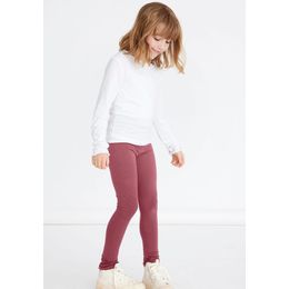 Leggings name it "NKFVIVIAN LEGGING NOOS", M&auml;dchen, Gr. 152, N-Gr, deco rose, Jersey, Obermaterial: 95% Baumwolle, 5% Elasthan, unifarben, normal lang, Hosen Leggings, Baumwollmischung, normal geschnitten