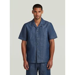 G-Star Raw Langarmshirt G-STAR "Workwear Resort Regular Shirt", Herren, Gr. L, raw denim, Obermaterial: 82% Baumwolle, 18% Polyester, Shirts Langarmshirt