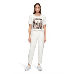 Kurzarmshirt Betty Barclay "Damen mit Aufdruck", Damen, Gr. 36, wei&szlig; (patch cream, braun), Jersey, Obermaterial: 95% Baumwolle, 05% Elasthan, figurumspielend normal, Rundhals, Shirts
