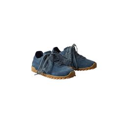 Sneaker Calvin Klein "LOW PROFILE RUN MG SUE DB LACES", Damen, Gr. 37, rauchblau, Leder, Lederimitat, Textil, unifarben, Schuhe Sneaker, Trendy-Schn&uuml;rschuh, Freizeitschuh mit zwei Schn&uuml;rsenkelarten