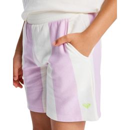 Sweatshorts Roxy "Little Things", M&auml;dchen, Gr. 6(115-120cm), crocus petal strictly stripe, Obermaterial: 60% Baumwolle, 40% Polyester., Hosen Sweatshorts