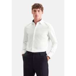 Businesshemd Seidensticker "Schwarze Rose", Herren, Gr. S (38), normale &Auml;rmell&auml;ngen, wei&szlig;, 100% Baumwolle, unifarben, tailored fit, 2-Knopf-Manschette, Hemden, Shaped 1/1 Kentkragen Uni