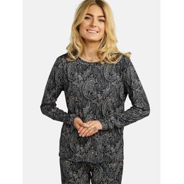 Kurzarmhemd LIBERT&Eacute; ESSENTIEL "Libert&eacute; Essentiel T-shirt ALMA-LS-U", Damen, Gr. L/XL, night sky paisley, Obermaterial: 90% Polyester, 10% Elasthan, Hemden