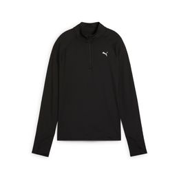 Laufshirt Puma "W RUN VELOCITY CLOUDSPUN 14 ZIP", Damen, Gr. L, Puma schwarz, Jersey, Obermaterial: 94% Polyester, 6% Elasthan, regular fit normal, Shirts Laufshirt, ohne Kapuze