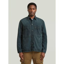 G-Star Raw Langarmshirt G-STAR "Mosa Overshirt", Herren, Gr. M, faded moonless night gd, Obermaterial: 75% Baumwolle, 25% Baumwolle, Shirts Langarmshirt