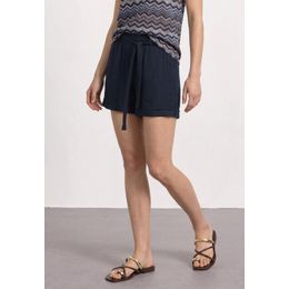 Street One Damen Shortsshadowed navy, Gr. 34, unifarben, Stoff, 100% Viskose, Hosen, mit G&uuml;rtel