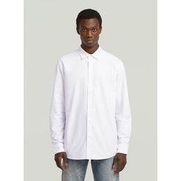 G-Star Raw Langarmshirt G-STAR "Clean Regular Hemd", Herren, Gr. L, wei&szlig;, wei&szlig; oxford, Obermaterial: 100% Baumwolle, Shirts Langarmshirt
