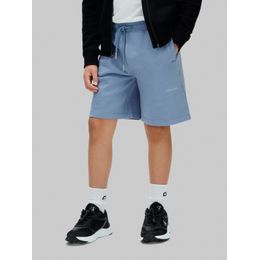 Shorts Calvin Klein Jeans "LOGO SHORTS", M&auml;dchen, Gr. 8 (128), N-Gr, blau (infinity), Web, Obermaterial: 100% Baumwolle, unifarben, regular fit kurz, Hosen Shorts, Regular fit f&uuml;r Kinder, mit Logoschriftzug