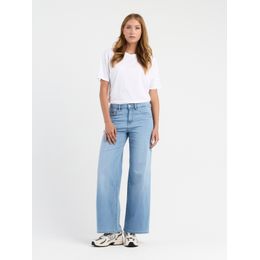 Weite Jeans Gang "Gang Jeans Wide Fit 94CARLOTTA", Damen, Gr. 30, Einheitsgr&ouml;&szlig;e, denim blau, Denim/Jeans, 88% Baumwolle, 9% Elastomultiester, 3% Lyocell, Jeans