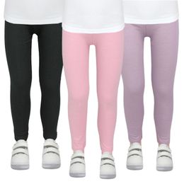 Leggings TUPTAM "Leggings M&auml;dchen Winter Leggings Blickdichte Thermo 3er Pack", M&auml;dchen, Gr. 122, N-Gr, lila (schwarz, lila, rosa), Obermaterial: 95% Baumwolle CO. 5% Elasthan EL., Hosen Leggings