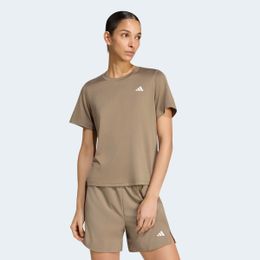 T-Shirt adidas Performance "WE MIN CREW TEE", Damen, Gr. L, khaki six, Obermaterial: 93% Polyester, 7% Elasthan, Rundhals, Shirts T-Shirt