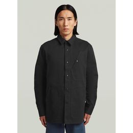 G-Star Raw Langarmshirt G-STAR "MN Twill Slim Hemd", Herren, Gr. L, dk schwarz, Obermaterial: 100% Baumwolle, Shirts Langarmshirt