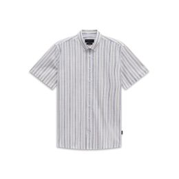 Kurzarmhemd Bugatti "Button-Down-Kragen", Herren, Gr. L, Normalgr&ouml;&szlig;en, 220, hellgrau, Piqu&eacute;, 100% Baumwolle, normal, Hemden, modernes Streifen-Design