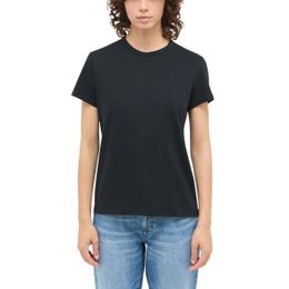 Kurzarmshirt Mustang "Damen Style Ada", Damen, Gr. L, schwarz, Jersey, 100% Baumwolle, Rundhals, Shirts