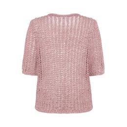 Kurzarmshirt Betty Barclay "Damen mit Lochmuster", Damen, Gr. 36, pink dolphin, Strick, Obermaterial: 59% Viskose, 26% Polyester, 15% Polyester, loose fit normal, Rundhals, Shirts