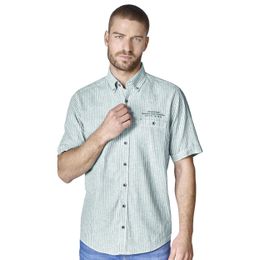 Kurzarmhemd Casamoda "Casamoda Leinenhemd kurzarm gestreift", Herren, Gr. L, Normalgr&ouml;&szlig;en, gr&uuml;n, 55% Leinen, 45% Baumwolle, gestreift, l&auml;ssig geschnitten, Hemden
