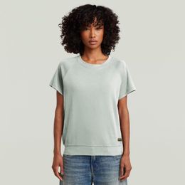 G-Star Raw T-Shirt G-STAR "Raglan", Damen, Gr. XXS (32), pale gr&uuml;n, Single Jersey, Obermaterial: 100% Baumwolle, unifarben, regular fit h&uuml;ftbedeckend, Rundhals, Raglan&auml;rmel blind abgesteppte Kante, Shirts T-Shirt, Rundhalsform, mit angesetztem B&uuml;ndchen