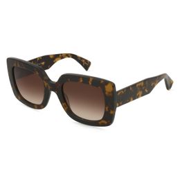 Fielmann LN 087 SUN FA GERALDINE | Damen-Sonnenbrille | Fassung: Vollrand, Quadratisch, Acetat, Havanna Dunkel | Glasfarbe: Braun Verlaufend
