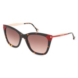 Carolina Herrera HER 0307/S | Damen-Sonnenbrille | Fassung: Vollrand, Panto, Acetat, Havanna | Glasfarbe: Braun Verlaufend Mehrfarbig
