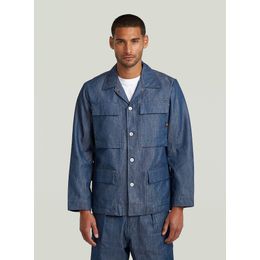 G-Star Raw Langarmshirt G-STAR "4 Pocket Overshirt", Herren, Gr. L, raw denim, Obermaterial: 82% Baumwolle, 18% Polyester, Shirts Langarmshirt