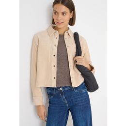 Blusenjacke Cecil, Damen, Gr. XL (44), beige (oat milk beige), Web, Obermaterial: 100% Baumwolle, unifarben, l&auml;ssig geschnitten h&uuml;ftbedeckend, Rundhals, Jacken Blusenjacke, Overshirt mit Knopfleiste, Cord