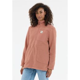 Fleecejacke WHISTLER "Felis", Damen, Gr. 36, braun (braun, orange), 100% Polyester, mehrfarbig, lang, hoch geschlossener Ausschnitt, Jacken Fleecejacke, aus atmungsaktivem Material