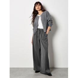 Bundfaltenhose Apricot "Hose", Damen, Gr. S (36), N-Gr, grau, gewebt, Obermaterial: 67% Polyester PES. 31% Viskose CV. 2% Elasthan EL., gestreift, normal, Hosen, mit Nadelstreifen
