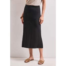 Jerseyrock Street One, Damen, Gr. 44, schwarz, Stoff, 95% Viskose, 5% Elasthan, unifarben, normal wadenlang, R&ouml;cke, mit Elastikbund