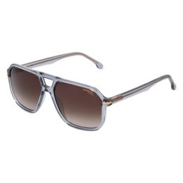 Carrera 302/S | Herren-Sonnenbrille | Fassung: Vollrand, Pilot, Kunststoff, Grau Transparent | Glasfarbe: Braun Verlaufend