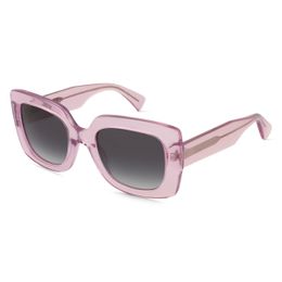 Fielmann LN 087 SUN FA GERALDINE | Damen-Sonnenbrille | Fassung: Vollrand, Quadratisch, Acetat, Violett Transparent | Glasfarbe: Grau Verlaufend