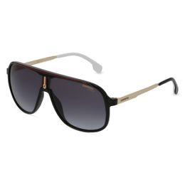 Carrera 1007/S | Damen-Sonnenbrille | Fassung: Vollrand, Quadratisch, Kunststoff, Schwarz Gold | Glasfarbe: Grau Verlaufend