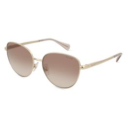 Ralph Lauren Ralph RA4144 | Damen-Sonnenbrille | Fassung: Vollrand, Butterfly, Metall, Gold Gl&auml;nzend | Glasfarbe: Braun Verlaufend