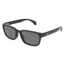 Moncler ME8002 | Unisex-Sonnenbrille | Fassung: Vollrand, Quadratisch, Kunststoff, Schwarz Matt | Glasfarbe: Grau