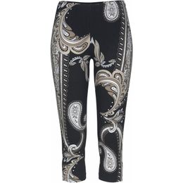 Lascana Damen Caprileggings, schwarz-bedruckt, Gr&ouml;&szlig;e 36/38