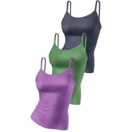 H.I.S. H.I.S Damen Spaghettitop, flieder, gr&uuml;n, anthrazit, Gr&ouml;&szlig;e 40/42