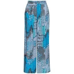 Buffalo Damen Palazzohose, blau bedruckt, Gr&ouml;&szlig;e 34