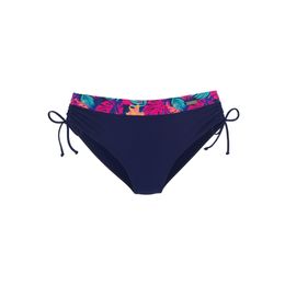 Lascana Damen Bikini-Hose, navy-pink bedruckt, Gr&ouml;&szlig;e 36