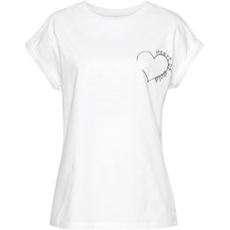 Lascana Damen T-Shirt, wei&szlig;, Gr&ouml;&szlig;e 44/46