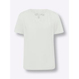 WITT Damen T-Shirt mit Raffungen, zitrone, Gr&ouml;&szlig;e 54