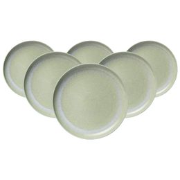 Fr&uuml;hst&uuml;cksteller "Dessertteller Perlemor Alga &oslash; 20,1 cm 6er Set gr&uuml;n", gr&uuml;n, B:20,1cm H:2,8cm L:20,1cm T:20,1cm &Oslash;:20,1cm, LIKE. BY VILLEROY & BOCH, Speiseteller, Sp&uuml;lmaschinenfest, Mikrowellensicher