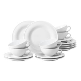 Geschirr-Set Seltmann Weiden "Teeservice Beat Color Glaze 18er Set wei&szlig;", wei&szlig;, 18, Porzellan, Geschirr-Sets, Geschirr-Set, Sp&uuml;lmaschinengeeignet, Mikrowellengeeignet, Ofenfest, Salamandergeeignet, K&uuml;hlschrankgeeignet, Gefrierschrankgeeignet