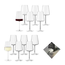 Gl&auml;ser-Set ST&Ouml;LZLE "Weingl&auml;ser + Weinausgie&szlig;er Power transparent", bunt (transparent), B:2cm H:2cm, Glas, Trinkgef&auml;&szlig;e, sp&uuml;lmaschinenfest, wunderbar alltagstauglich, sehr bruchsicher