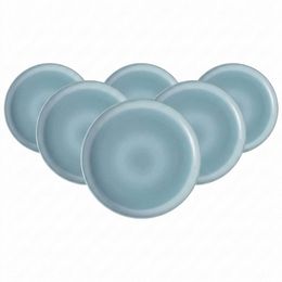 Fr&uuml;hst&uuml;cksteller "Dessertteller Perlemor Aqua &oslash; 23,8 cm 6er Set blau", blau, B:23,8cm H:2,9cm L:23,8cm T:23,8cm &Oslash;:23,8cm, LIKE. BY VILLEROY & BOCH, Speiseteller, Sp&uuml;lmaschinengeeignet, Mikrowellengeeignet