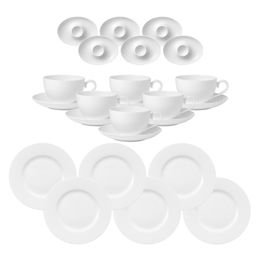 Villeroy & Boch Geschirr-Set VILLEROY & BOCH "Fr&uuml;hst&uuml;cksservice Royal wei&szlig;", wei&szlig;, 24, Porzellan, Geschirr-Sets, Geschirr-Set, Sp&uuml;lmaschinengeeignet, Mikrowellenfest