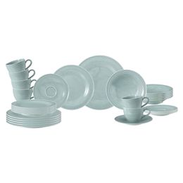 Geschirr-Set Seltmann Weiden "Kombiservice Beat Color Glaze", blau (arktisblau), 30, Porzellan, Geschirr-Sets, Geschirr-Set, Sp&uuml;lmaschinengeeignet, Mikrowellenfest, Ofenfest